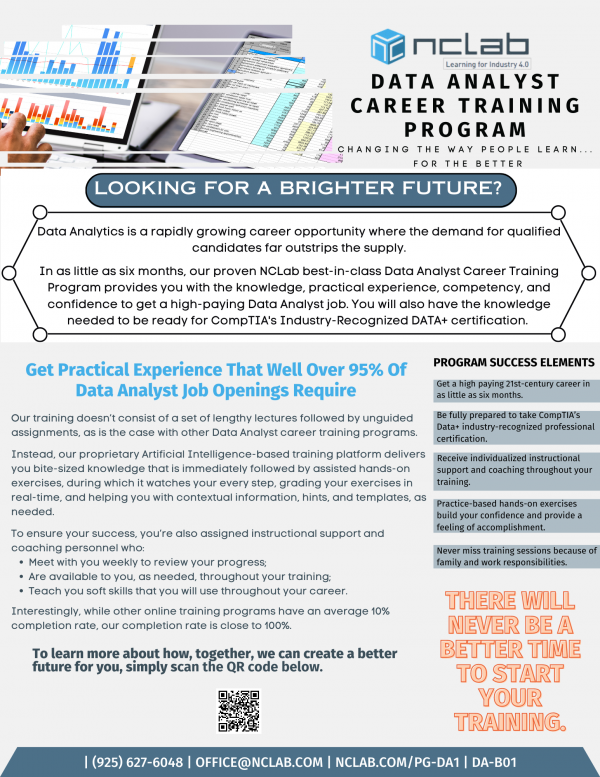 Data Analyst career training brochure - NCLab
