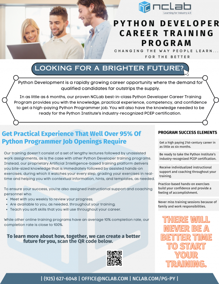 Python Developer career training brochure - NCLab
