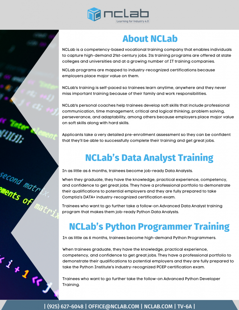 Training vendors brochure - NCLab