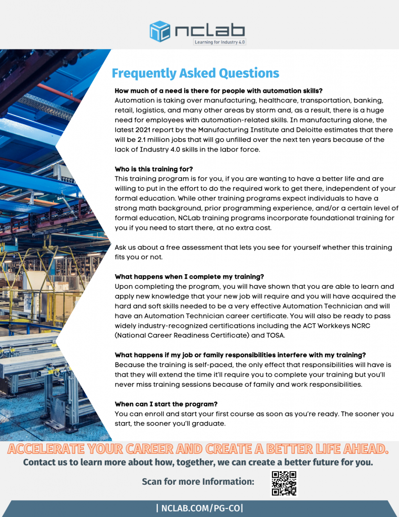 New career on-ramp training brochure - NCLab